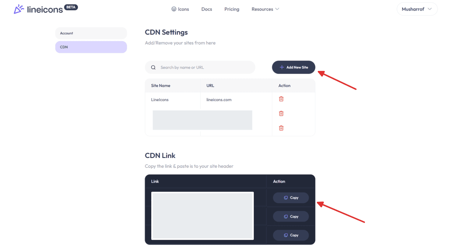 CDN Integration | Lineicons Free & Pro | Docs - Lineicons